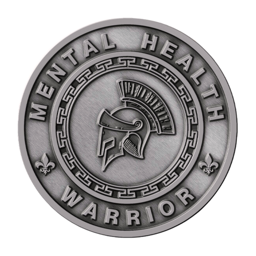 Mental Health Warrior Challenge Coin: Empowering Advice & Daily Motivation