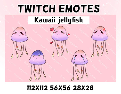 Kawaii jellyfish twitch emotes | SleepyOtaku