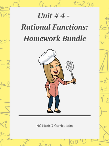 Nc Math 3 Unit 4 Rational Functions Hw Bundle Mrs Ts Math Recipes