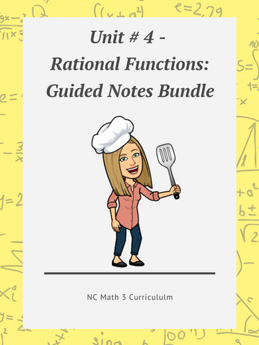 NC Math 3: Unit # 4 - Rational Functions Guided Notes Bundle | Mrs T's ...