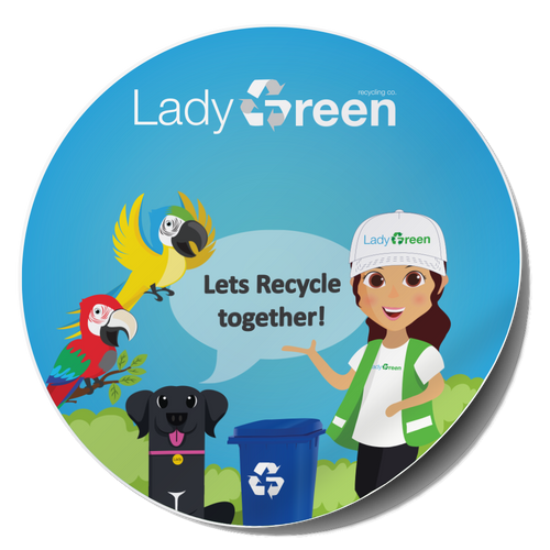Lets recycle together Sticker | ladygreenclub.com