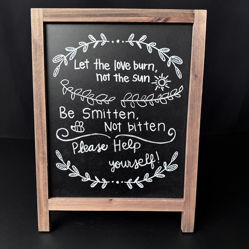 Let The Love Burn Not The Sun, Be Smitten Not Wood And Chalkboard Sign ...