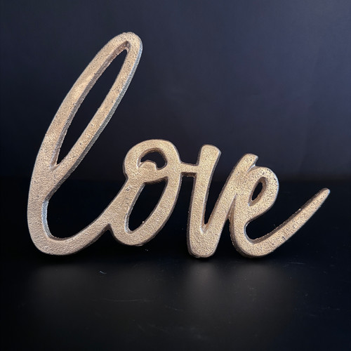Gold Metal Love Sign | Weddings With Nikki