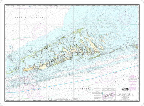 Nautical Chart 11442 'Florida Keys Sombrero Key to Sand Key' Placemat ...