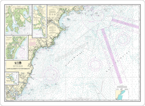 Nautical Chart 13286 'Cape Elizabeth to Portsmouth' Placemat ...