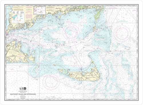 Nautical Chart 13237 'Nantucket Sound and Approaches' Placemat ...