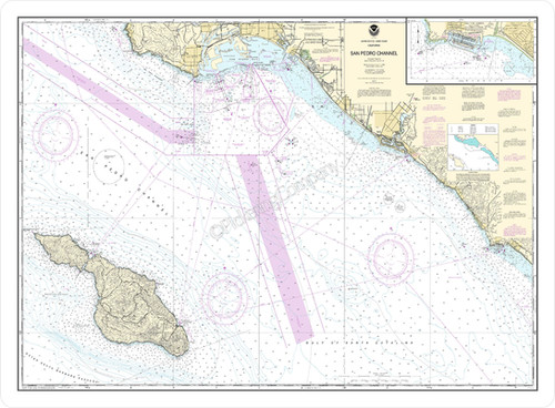 Nautical Chart 18746 'San Pedro Channel;Dana Point Harbor' Placemat ...