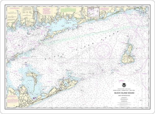 Nautical Chart 13205 'Block Island Sound & Approaches' Placemat ...