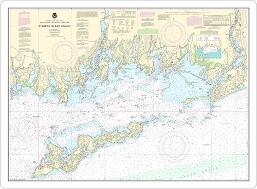 Nautical Chart 13214 'Fishers Island Sound' Placemat | Pickering Company
