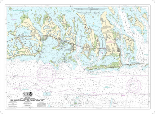Nautical Chart 11445 'Bahia Honda Key to Sugarloaf Key' Placemat ...