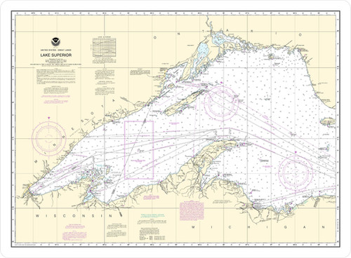 Nautical Chart 14961 'Lake Superior' Placemat | Pickering Company