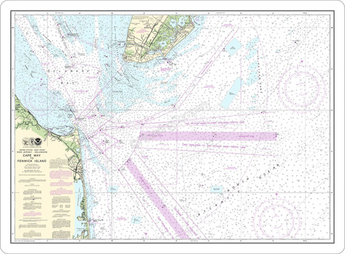 Nautical Chart 12214 'Cape May to Fenwick Island' Placemat | Pickering ...