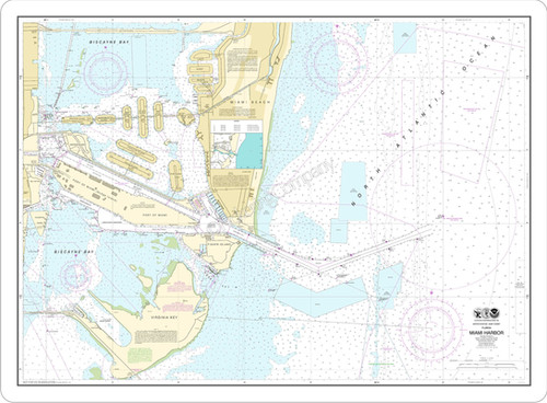 Nautical Chart 11468 'Miami Harbor' Placemat | Pickering Company