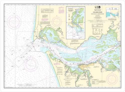 Nautical Chart 18521 'Columbia River' Placemat | Pickering Company