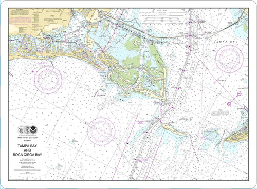 Nautical Chart 11411-Custom 'Tampa Bay and Boca Ciega Bay' Placemat ...