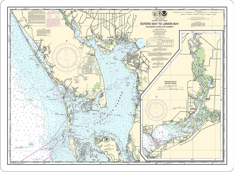 Nautical Chart Cork-Backed Hardboard Placemats | Pickering Company