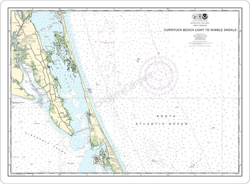 Nautical Chart 12204 'Currituck Beach Light to Wimble Shoals' Placemat ...