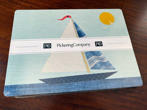Set of 4 Faux Fabric 'Whimsical Sailboats' Placemats | Pickering Company