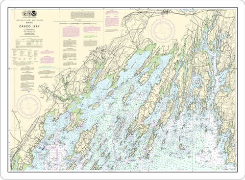 Nautical Chart 13290 'Casco Bay' Placemat | Pickering Company