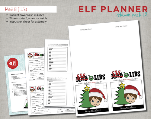 Elf Planner Add-On Pack 12: Elf Mad Libs | seeley LANE Design