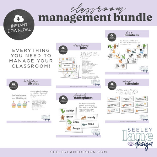 Printable Classroom Management Bundle | seeley LANE Design