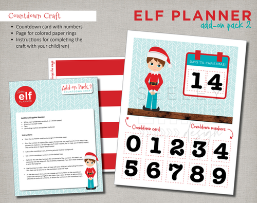 Elf Planner Add-On Pack 2: Elf Countdown Craft | seeley LANE Design
