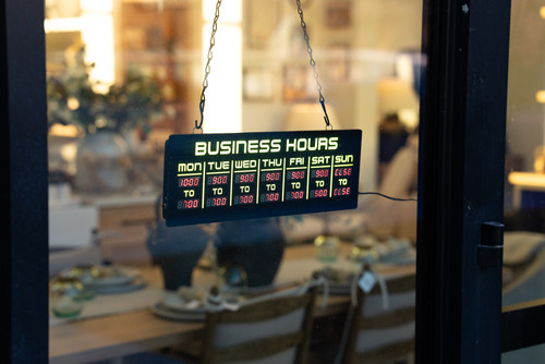 Element Lux Signs Digital Business Hour Sign - Yellow | Element Lux Signs