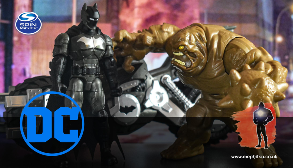 Batman 4-inch Batcycle, Batman and Clayface Creature Chaos Set by Spin ...
