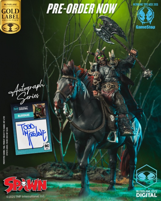 McFarlane Digital Spawn: The Dark Ages Bloodaxe and Horse Gold Label ...