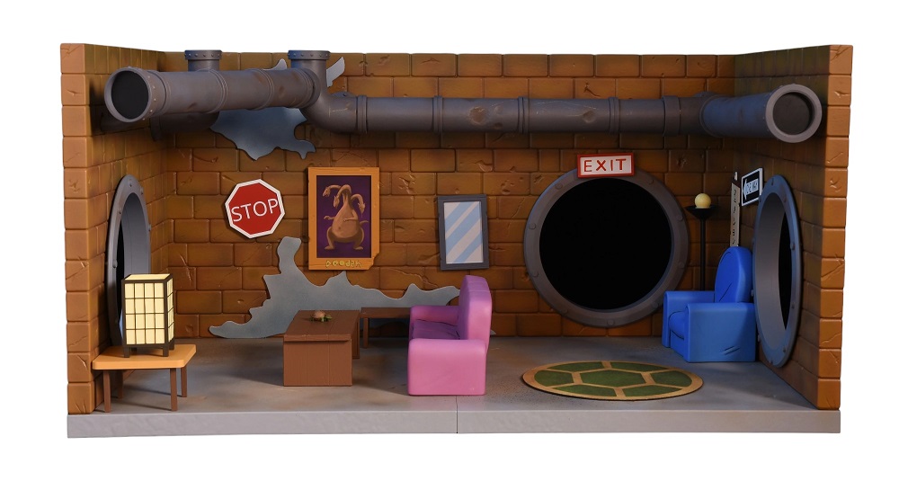 NECA Teenage Mutant Ninja Turtles Sewer Lair Living Room Diorama Playset