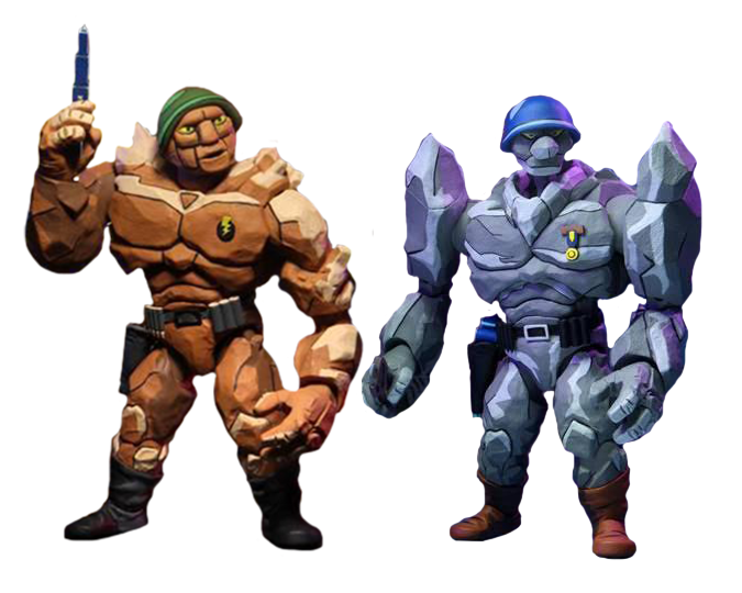 NECA Teenage Mutant Ninja Turtles Cartoon 2-Pack of the Rock Soldiers ...