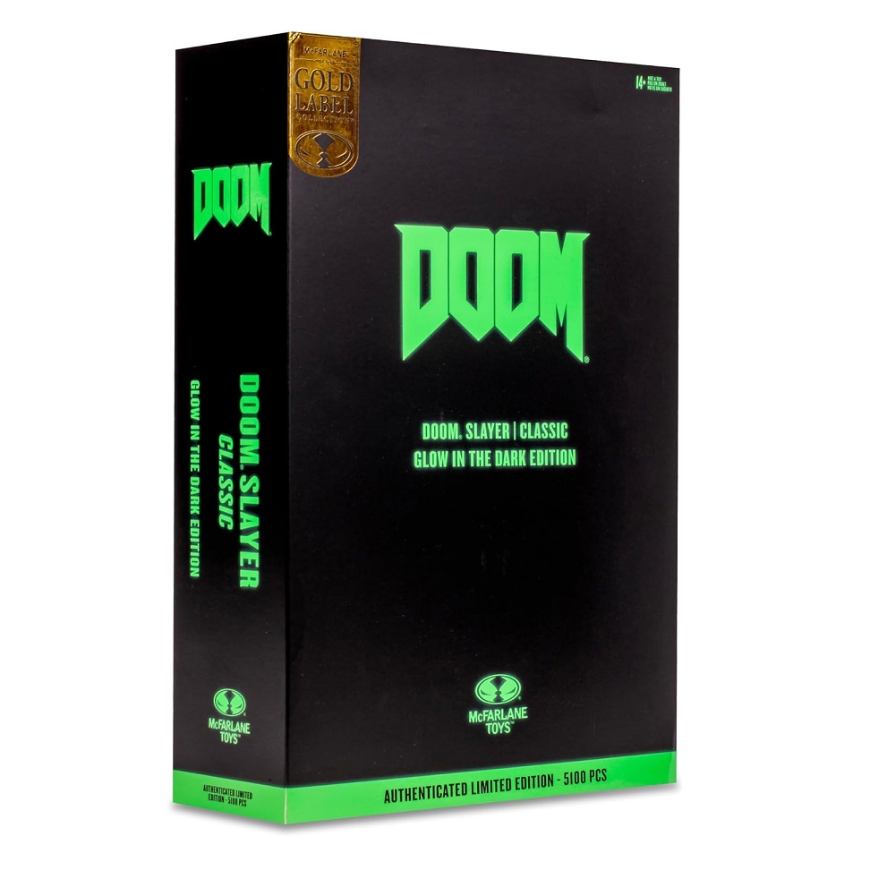 McFarlane Doom! Gold Label Exclusive Doom Slayer, Glow in the Dark Edition