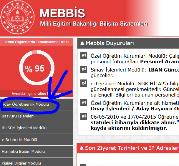 Formların MEBBİS Üzerine Eklenmesi Durumu