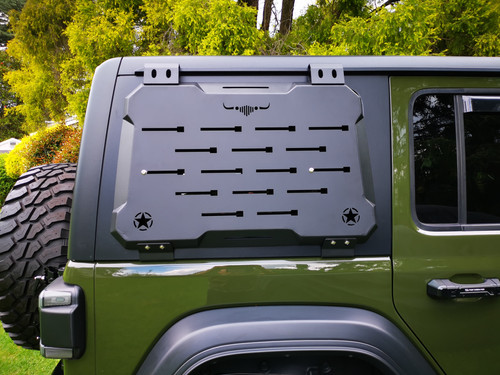 JL 4-Door Longhorn Rear Window Aluminum Armor - 1 pair | africalonghorn