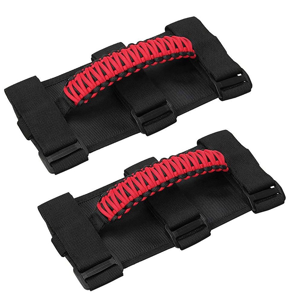 Roll bar nylon strap grab handle (Red)- pair | africalonghorn