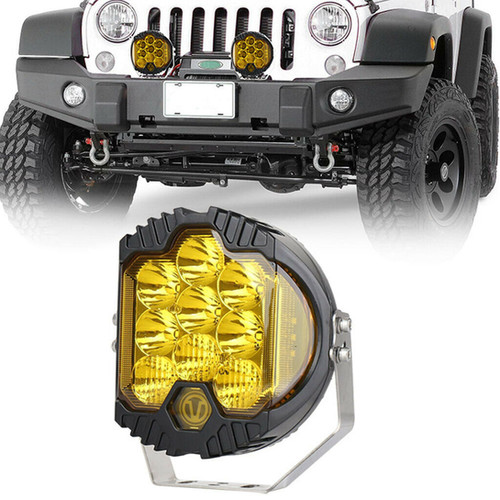 7" Amber Off-Road 90W Cree LED Work w/DRL Light - Pair | africalonghorn