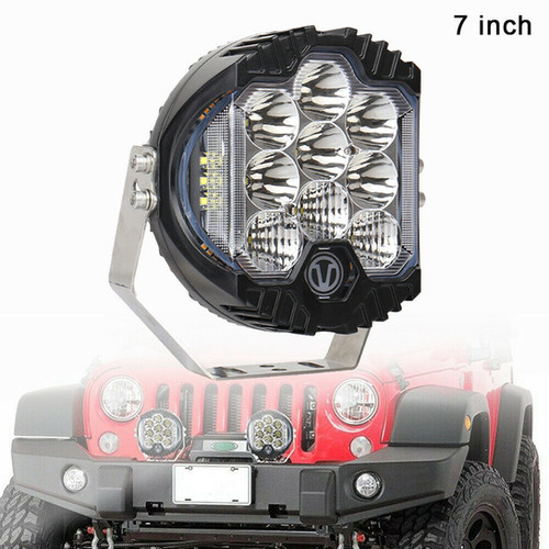 7" White Off-Road 90W Cree LED Work Light w/DRL- Pair | africalonghorn
