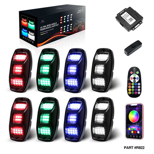8-Pod RF Remote & Bluetooth App Control RGB Rock Light | africalonghorn