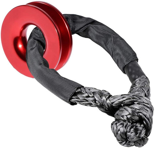 AL Towing Winch Snatch Recovery Ring with Black Soft Shackle ...