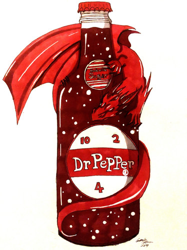 Dr.pepper dragon paper print | Geosartshop