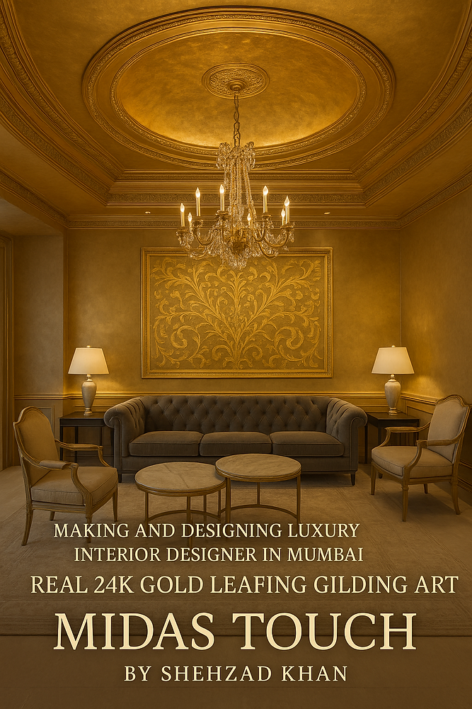 Luxury Interior Design Spaces in Mumbai with Real 24K Gold Leafing ...