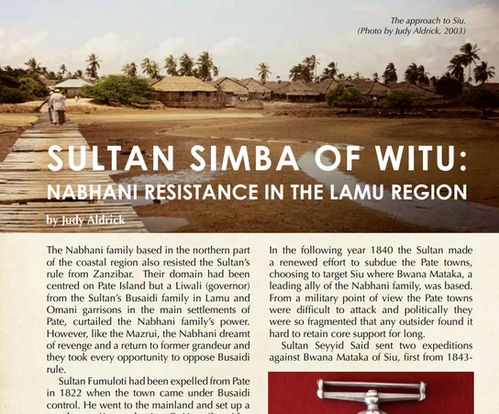 Sultan Simba of Witu | HistoryofEastAfrica