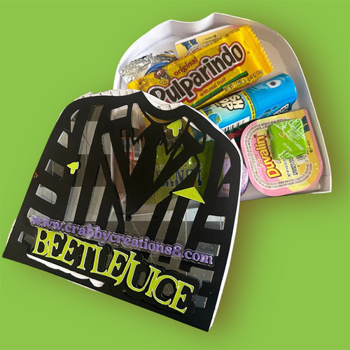 Beetle Juice Gift box with clear lid SVG, Studio File | crabby creations