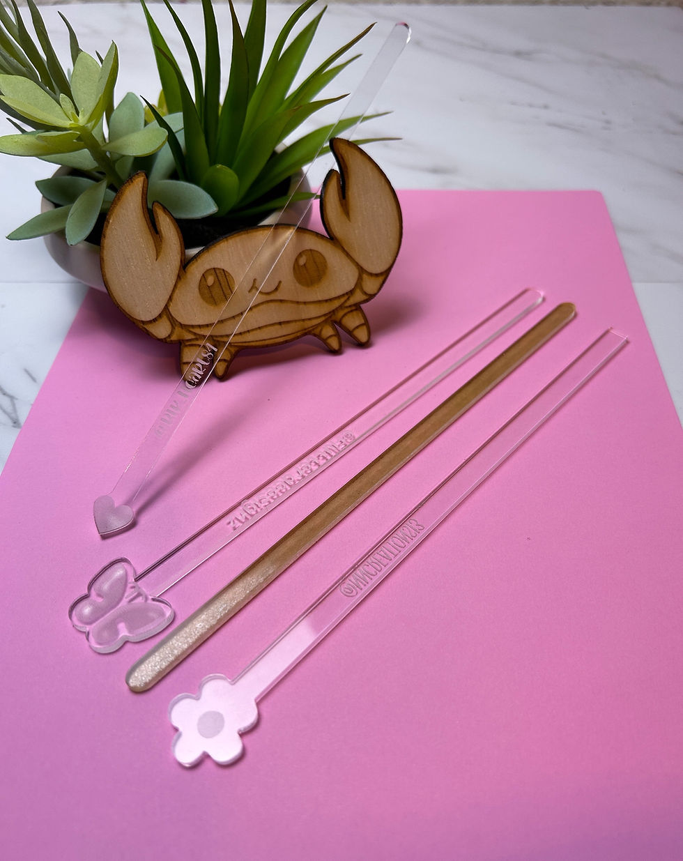 Engraved Cake Topper Sticks | crabby creations