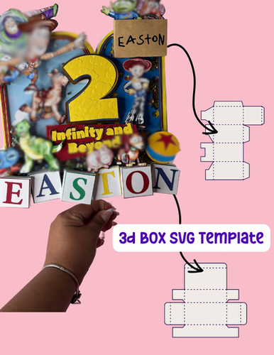 3D Box Effect for Cake Topper | crabby creations