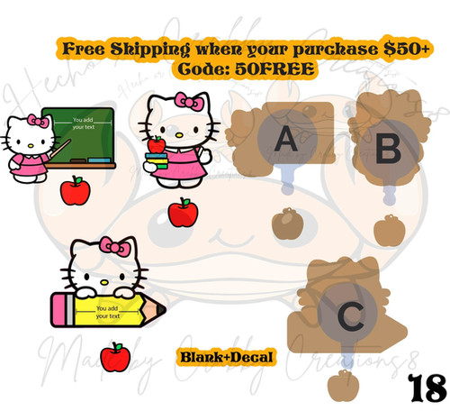 Hello Kitty Teacher Badge+ Decal [18] | crabby creations