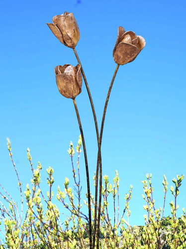 Rusty Metal Tulips flower sculptures | Ferric Garden