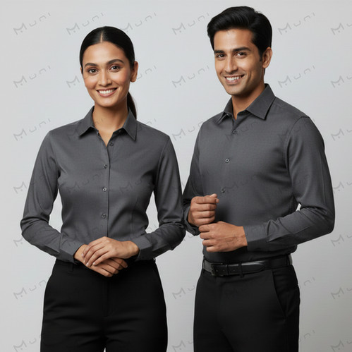 Deep charcoal corporate office wear by MUNI Uniforms