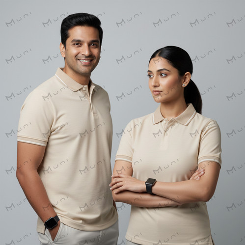Beige Polo T-Shirt Uniforms | MUNI Uniforms
