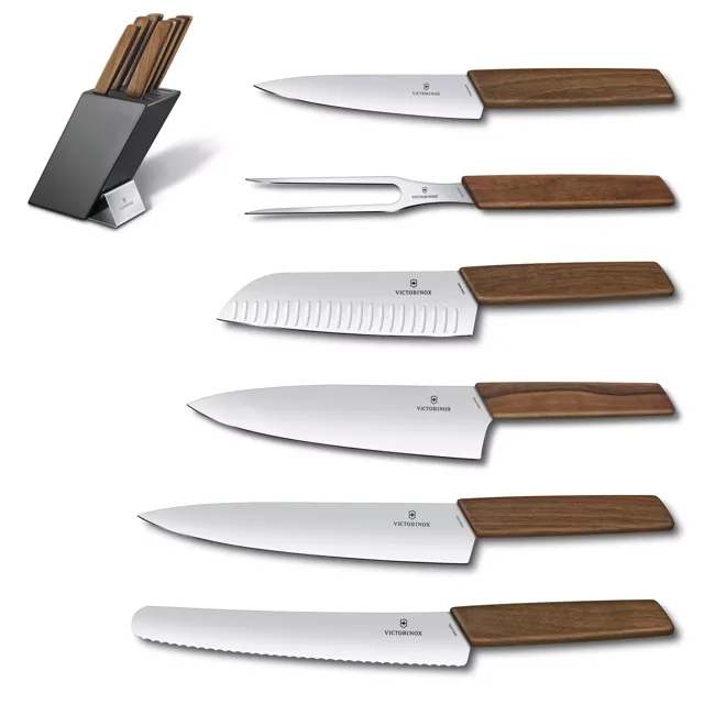 Swiss Modern Knife Block, 6 Piece, Victorinox | Lemieux Butcher